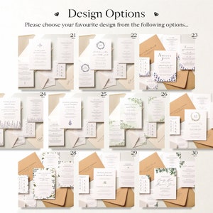 Modern Wedding Invitation Set, Monogram Wedding Invitation Bundle ...