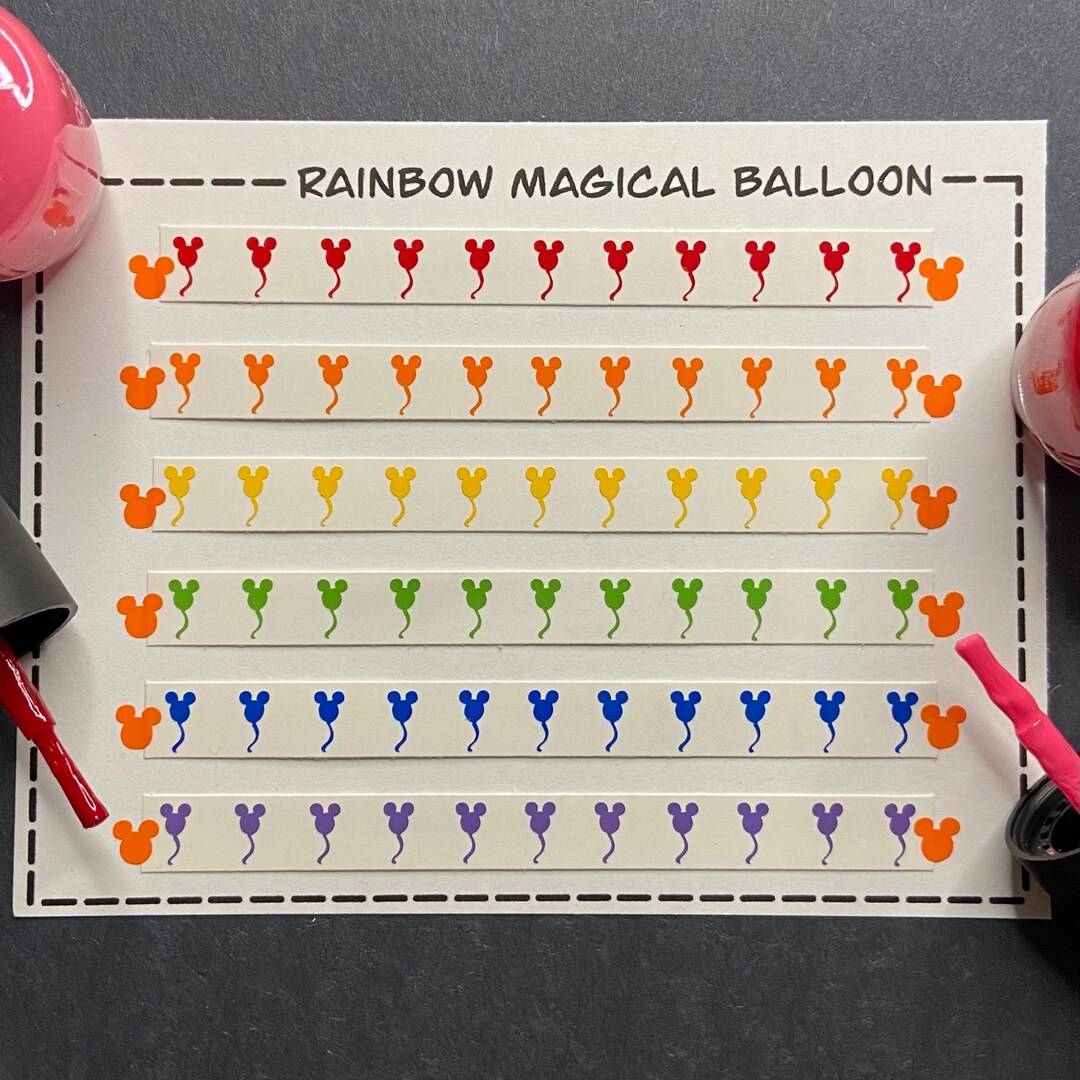 Rainbow Magical Balloon Nail Art Decals/ Self Adhesive Nail Sticker ...