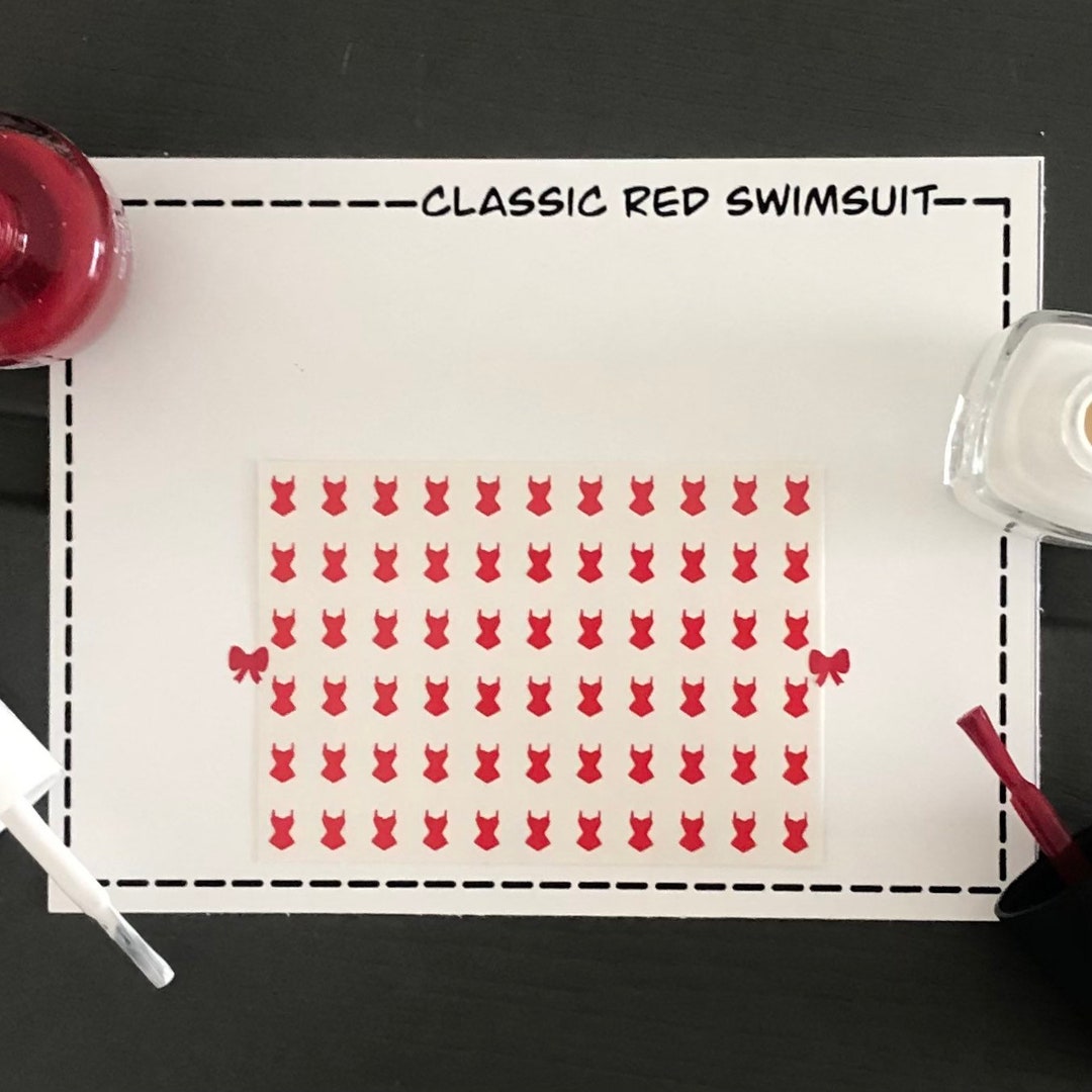 Classic Red Swimsuit Nail Art Decals/ Self Adhesive Nail - Etsy
