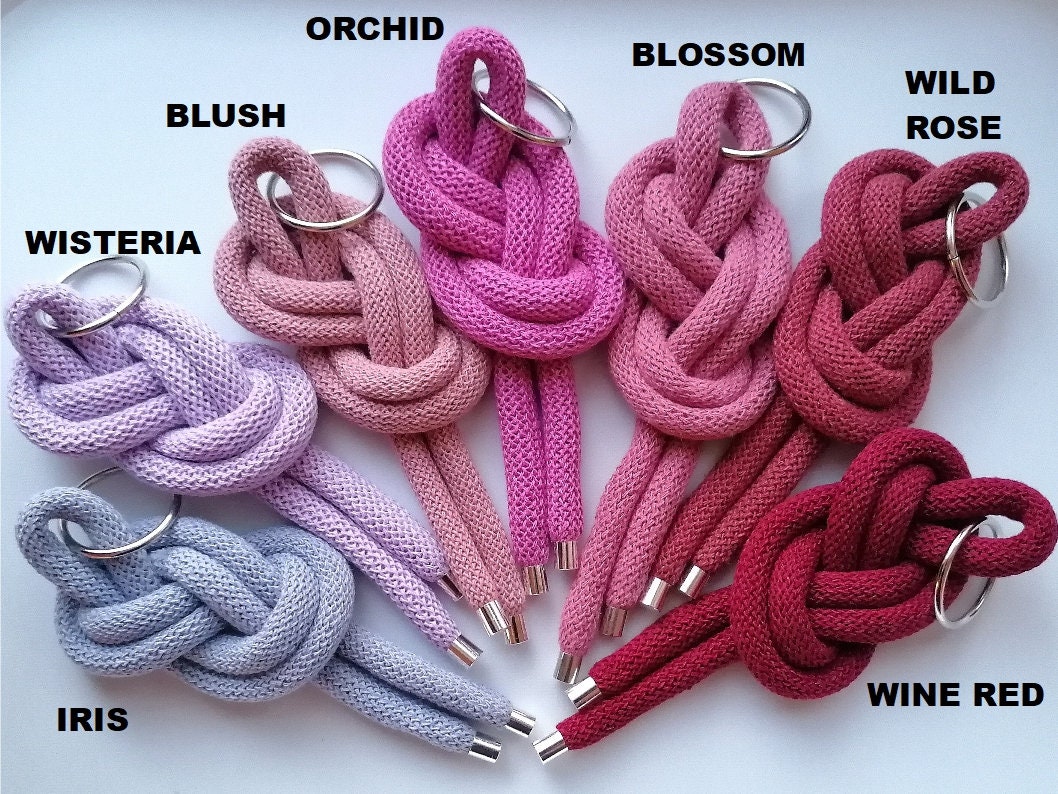 Nautical Cord Knot Keychain, Nautical Accessory, Blue Keyring, Summer ...