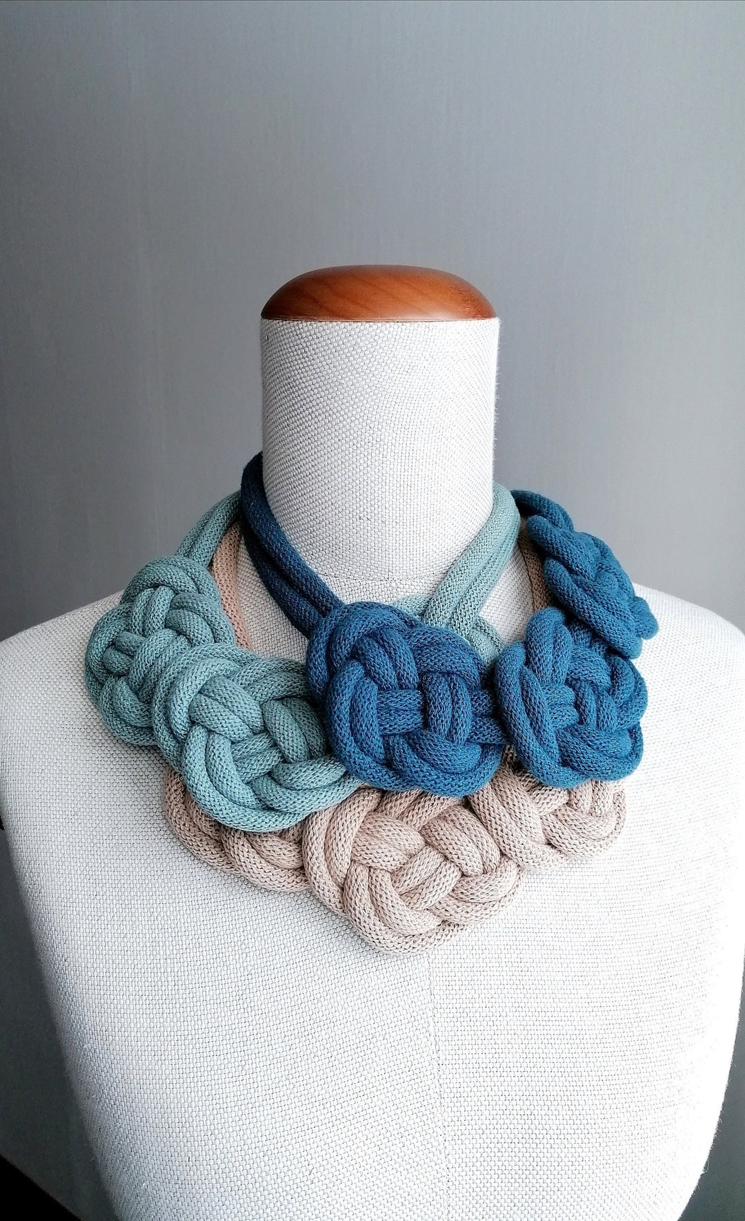Statement Textile Necklaces,chunky Handmade Necklace,chunky Braided ...