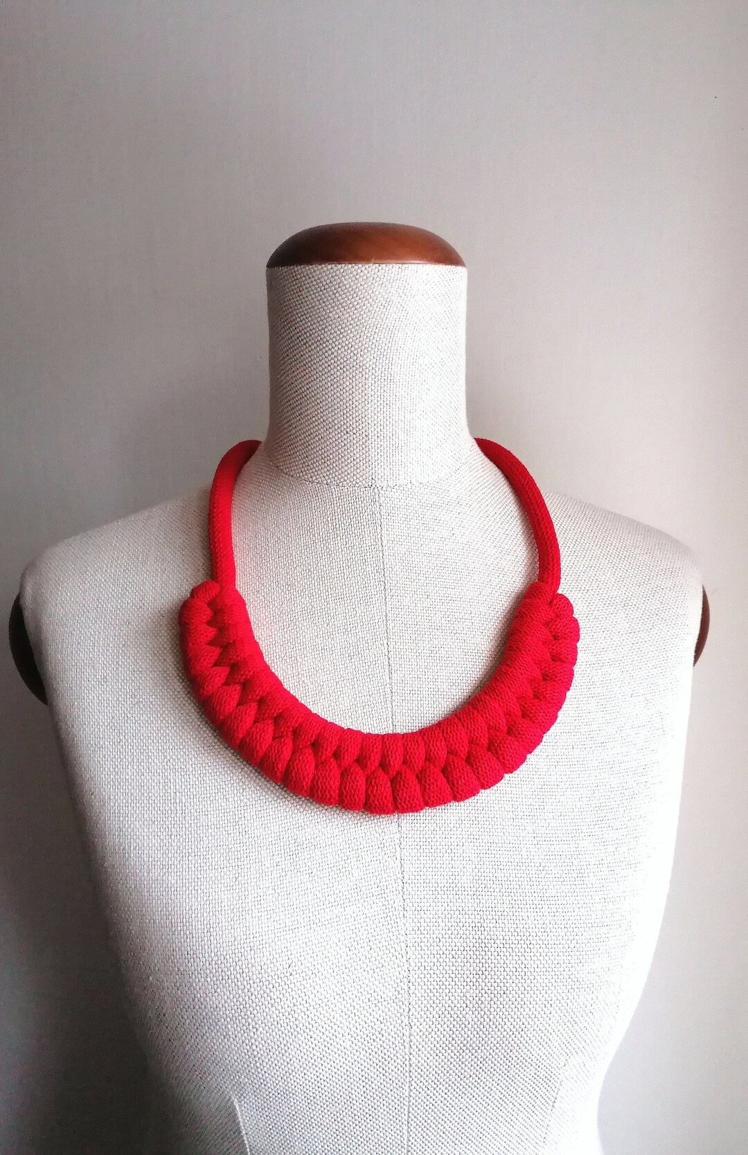 Red Stunning Fashion Necklace Fabric Chunky Knot Necklace - Etsy
