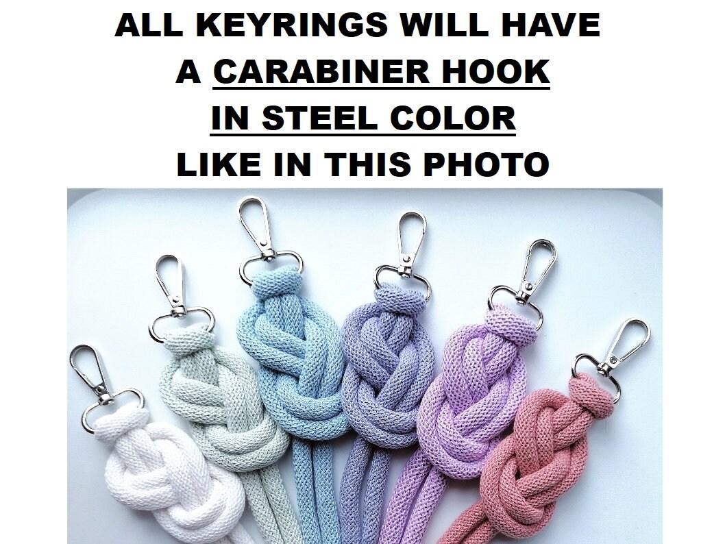 Nautical Cord Knot Keychain, Nautical Accessory, Blue Keyring, Summer ...