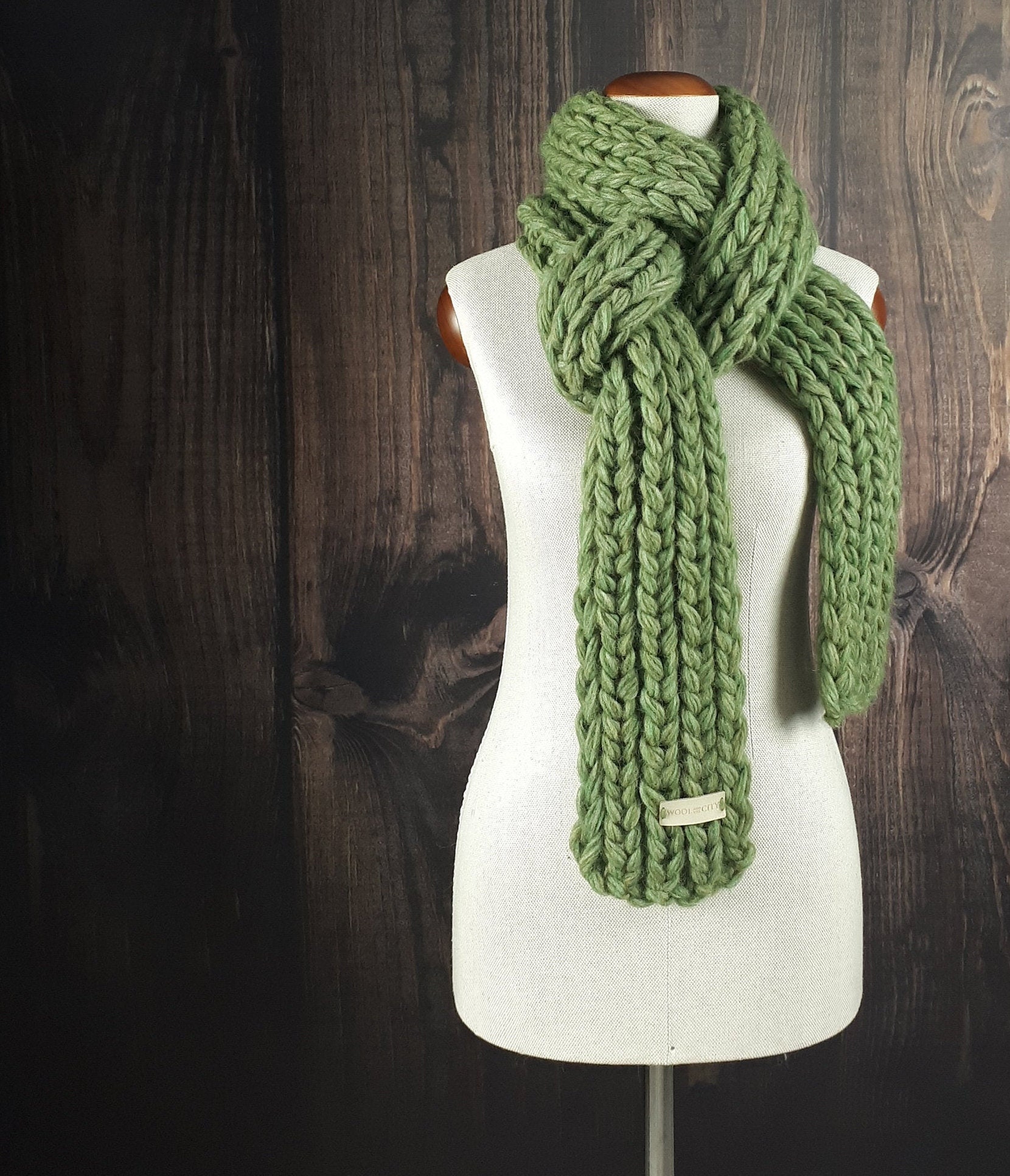 Green Alpaca Wool Winter Scarf,chunky Alpaca Scarves,oversized Chunky ...