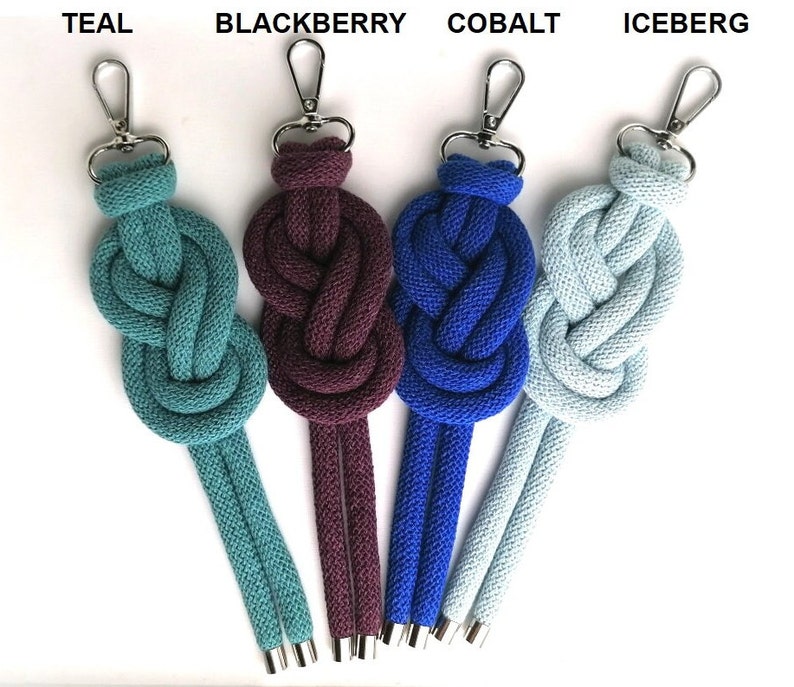 Nautical Cord Knot Keychain, Nautical Accessory, Blue Keyring, Summer ...