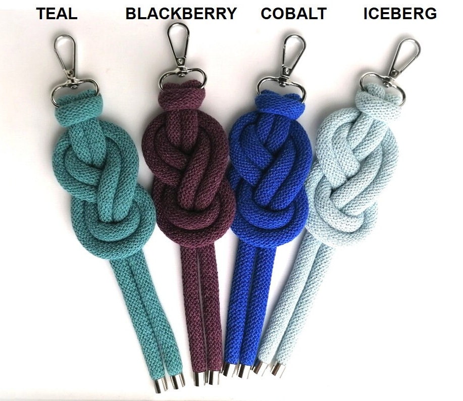 Nautical Cord Knot Keychain, Nautical Accessory, Blue Keyring, Summer ...