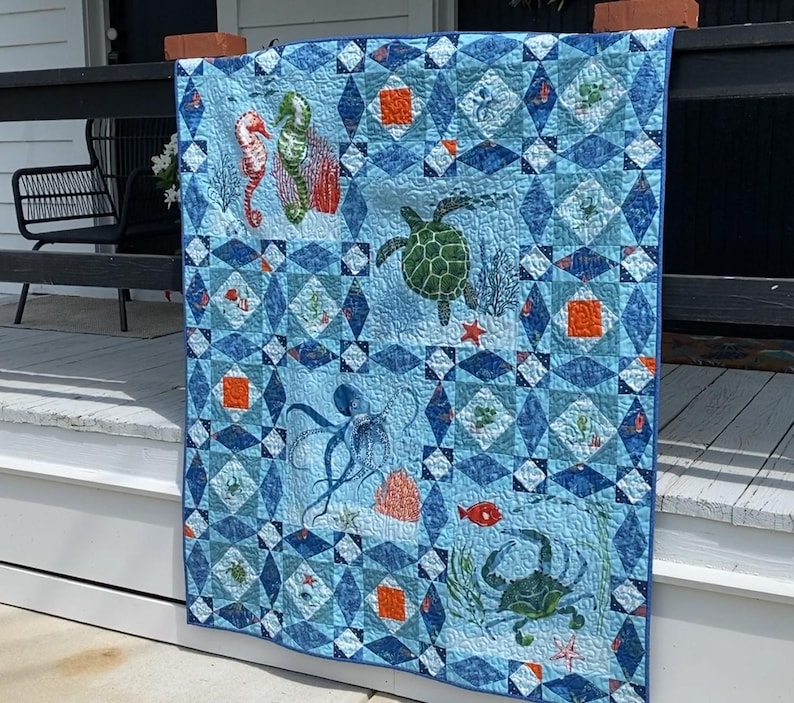 Under the Stormy Sea PATTERN for 48" X 57" Quilt | DIGITAL Copy of Pattern | Riley Blake Free as ...