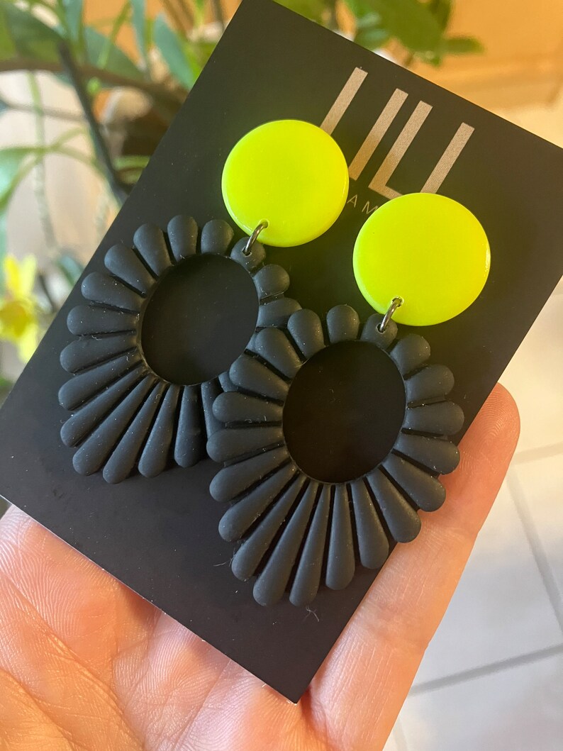 Neon Yellow and Black Color Block Oversized Lightweight Drop - Etsy