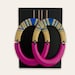 Yellow and Navy Blue Organic Shape Hoops, Lightweight, Made From ...