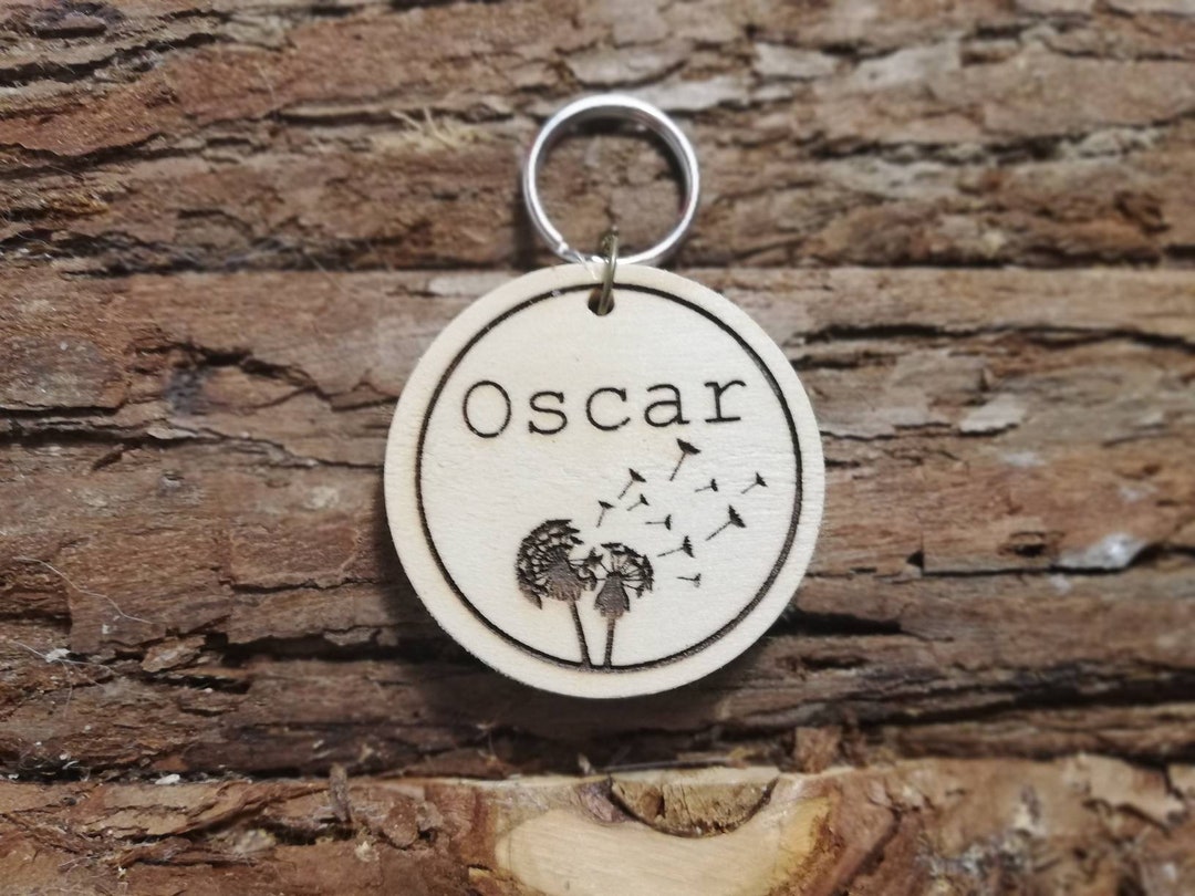 Personalized Wooden Tag With Your Phone and Your Dog's Name Dandelion ...