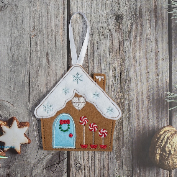 Felt Gingerbread House Ornament - Etsy