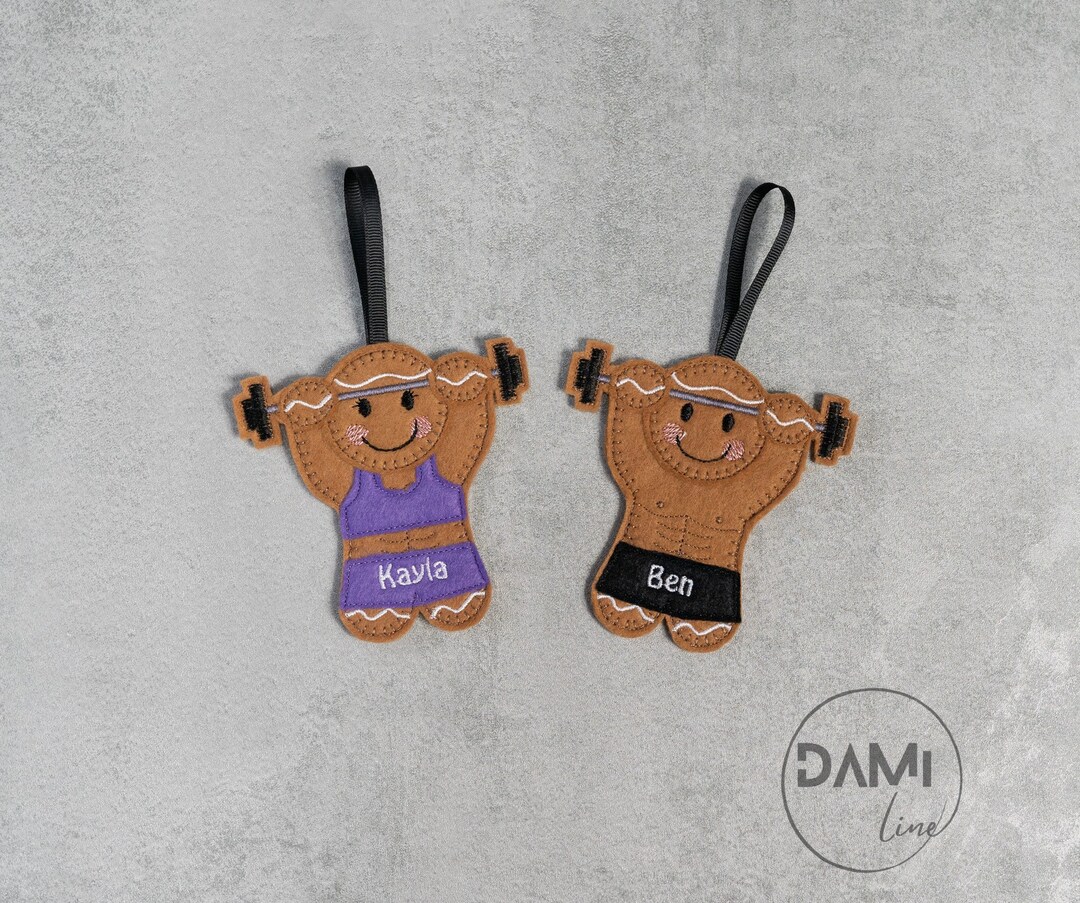 Weightlifter Gingerbread Man Christmas Tree Ornament, Bodybuilder Gift ...