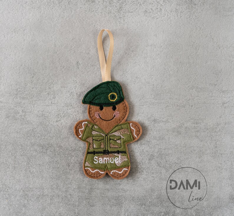 Military Gingerbread Man Christmas Decoration, Green Beret Army Ornament, Soldier Gingerbread ...