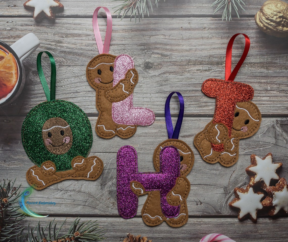 Letter Gingerbread Man Handmade Christmas Hanging Decoration ...