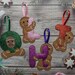 Letter Gingerbread Man Handmade Christmas Hanging Decoration ...