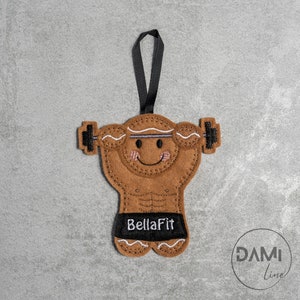 Weightlifter Gingerbread Man Christmas Tree Ornament, Bodybuilder Gift ...