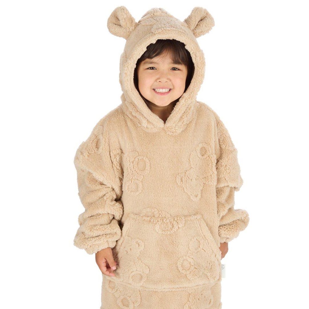 Personalised Kids Oversized Plush Hoodie | Fleece Snoodie - Etsy