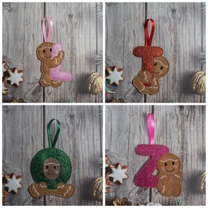Letter Gingerbread Man Handmade Christmas Hanging Decoration ...