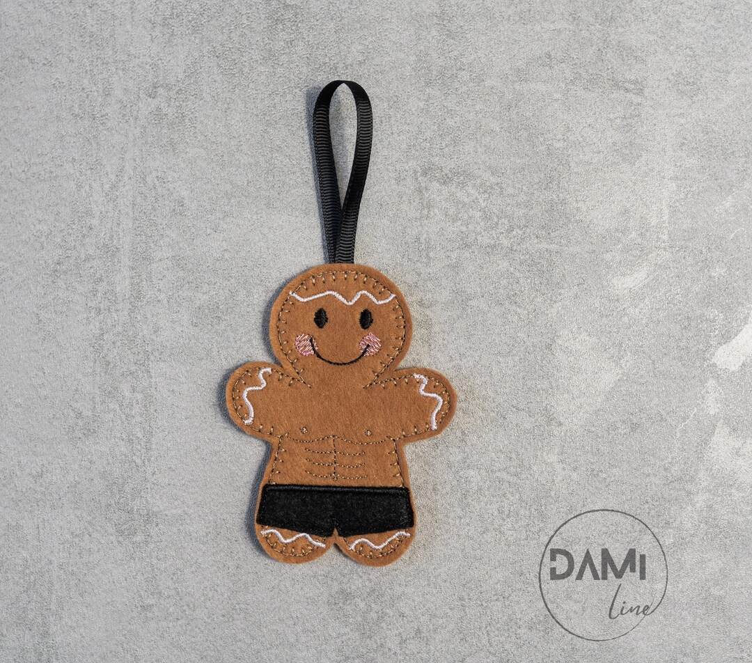 Bodybuilder Gingerbread Man Christmas Tree Ornament, Bodybuilder Gift ...
