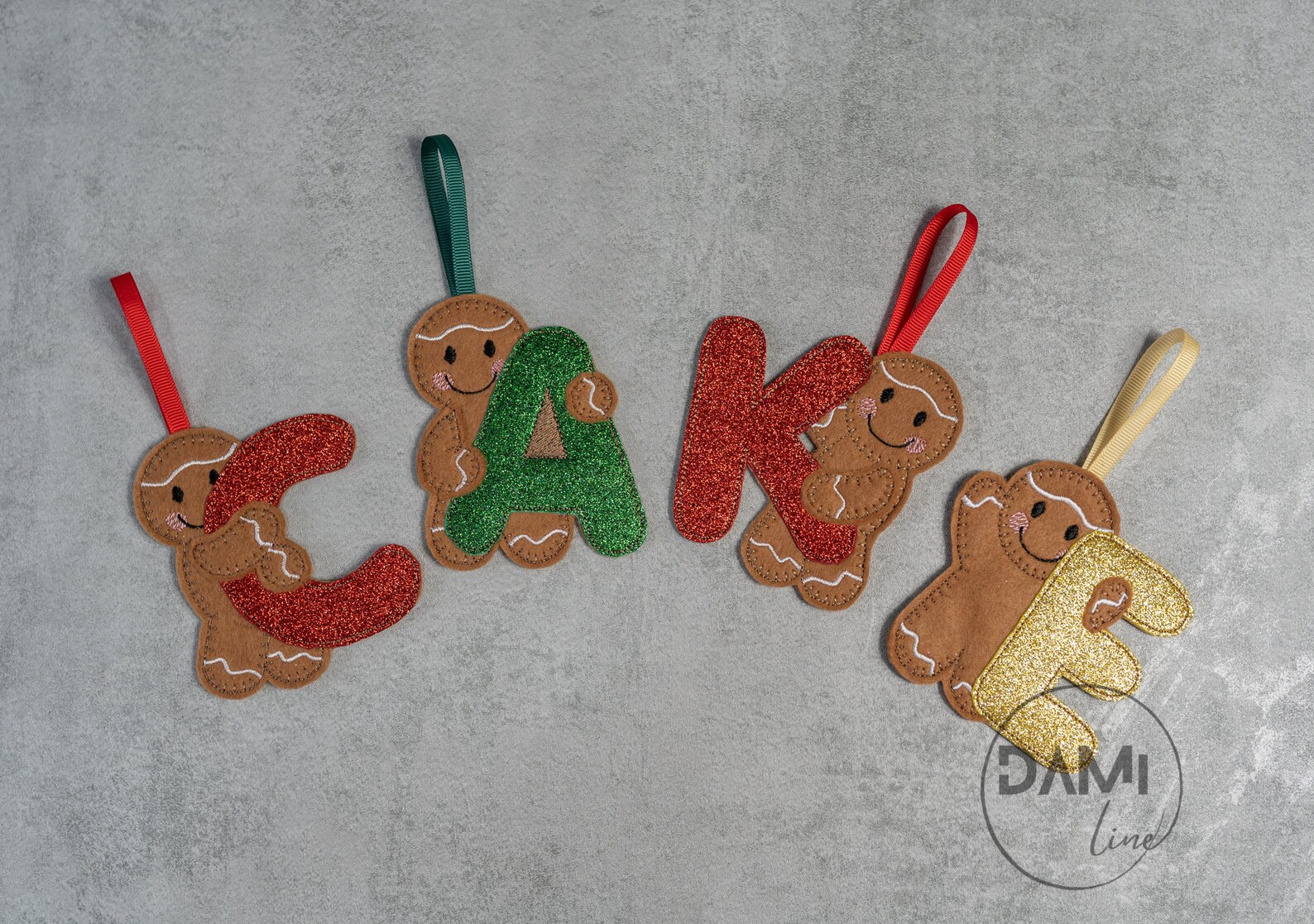 Letter Gingerbread Man Handmade Christmas Hanging Decoration ...