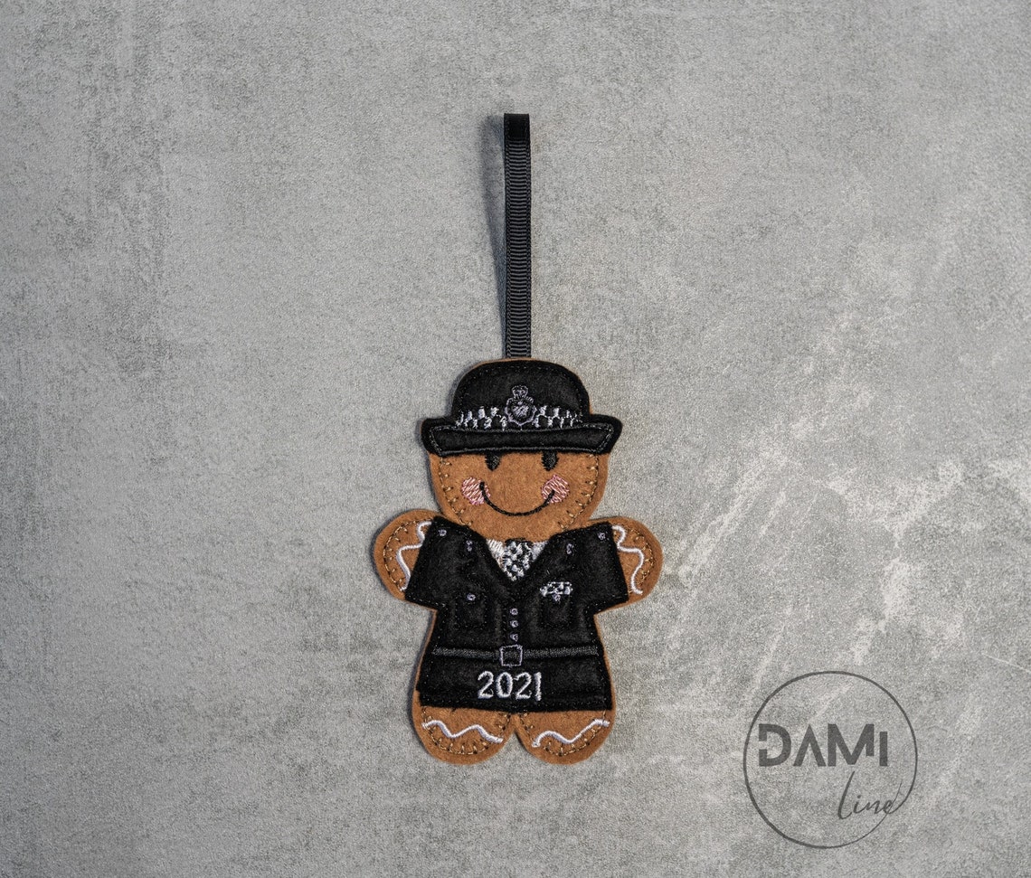 Police Gingerbread, Policeman or Policewoman Christmas Decoration ...