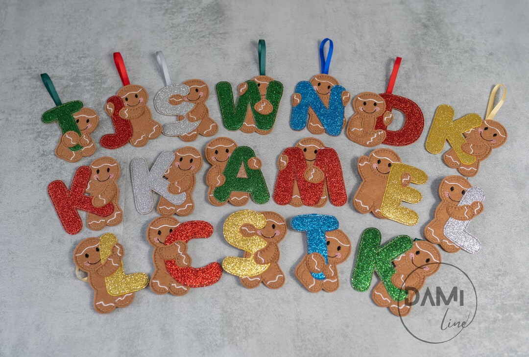 Letter Gingerbread Man Handmade Christmas Hanging Decoration ...
