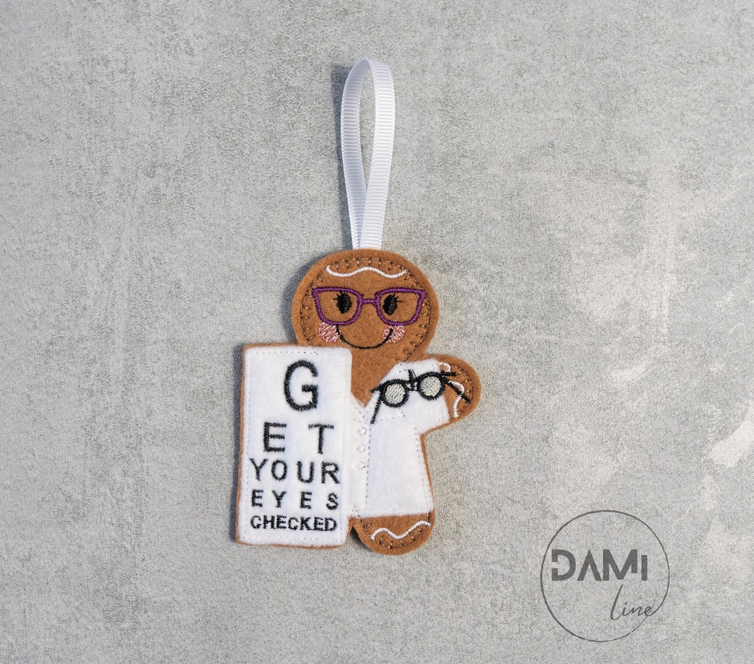 Optician Gingerbread Man Christmas Tree Hanging Ornament, Graduation ...