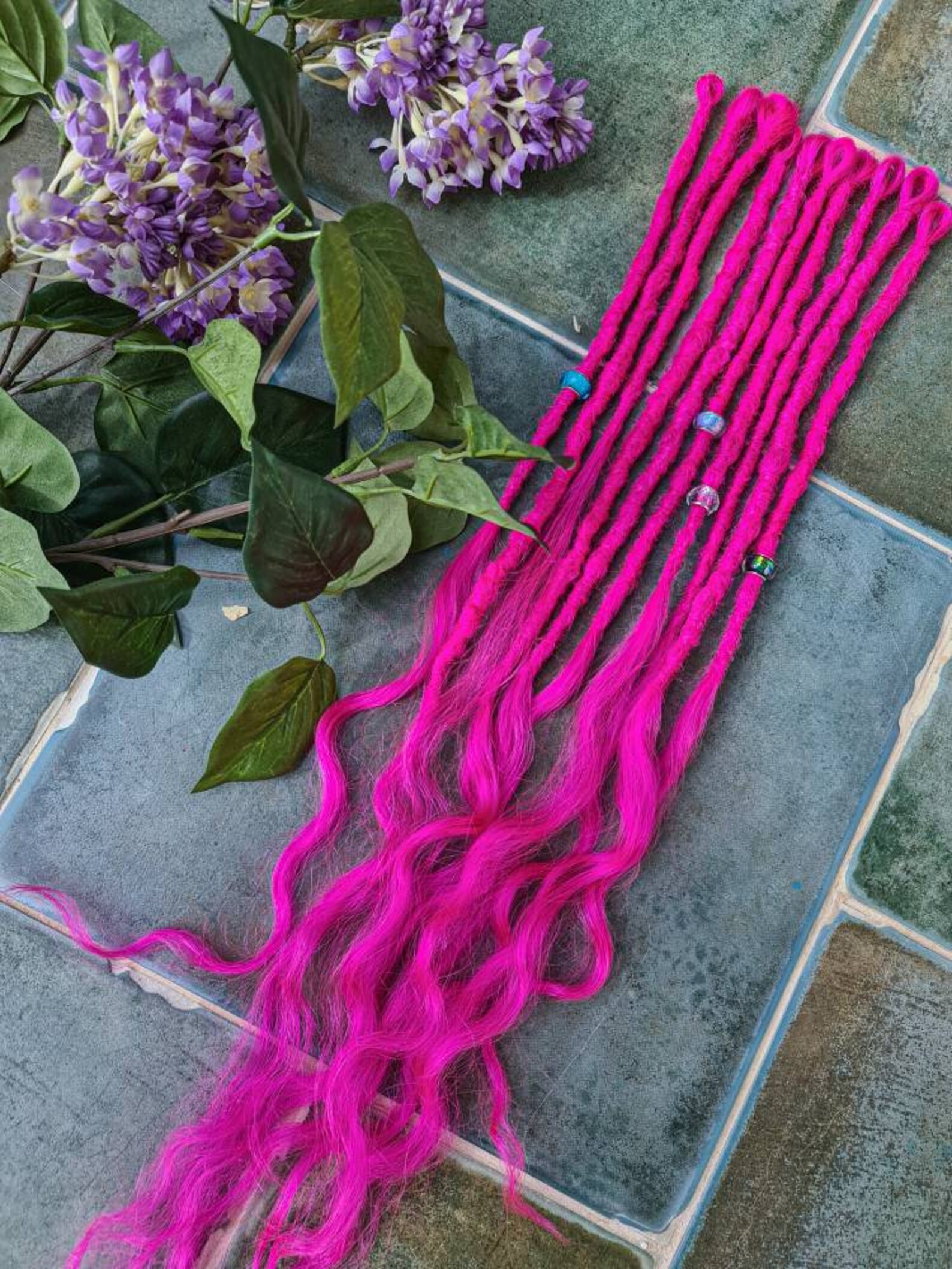 Neon Pink Real Hair SE Dreadlocks Human Single ended dreads | Etsy