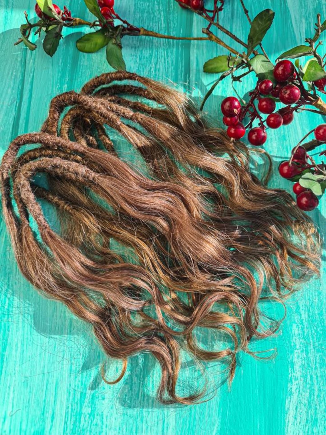 Human curly hair single ended dreadlocks SE ginger brown | Etsy