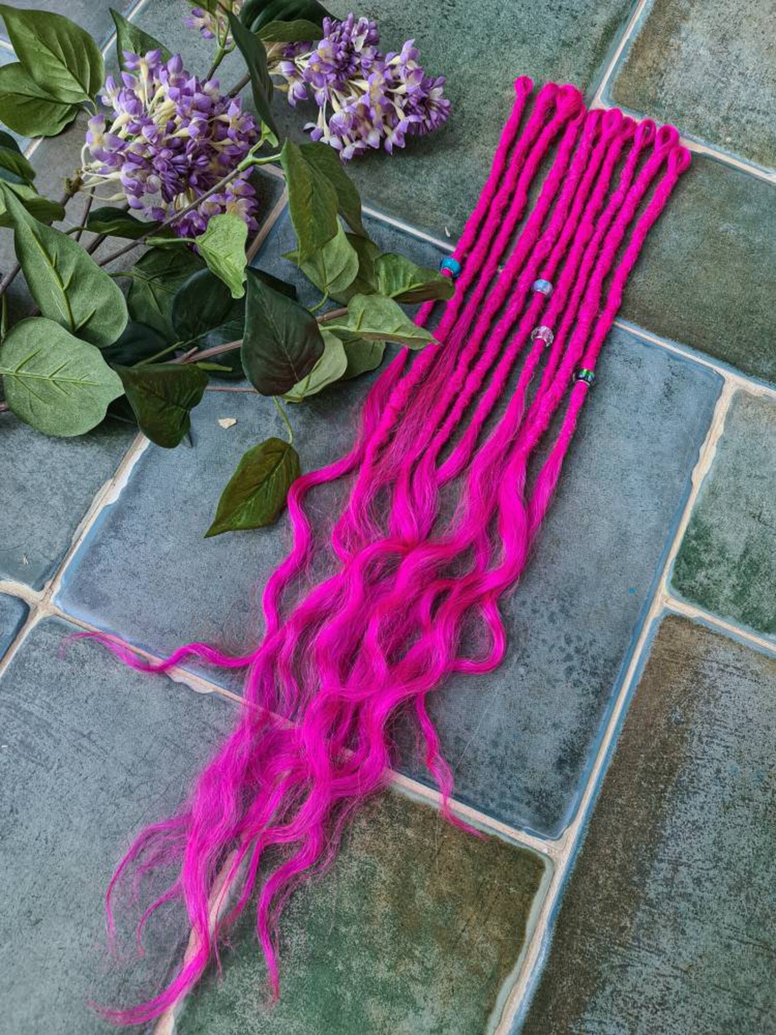 Neon Pink Real Hair SE Dreadlocks Human Single ended dreads | Etsy