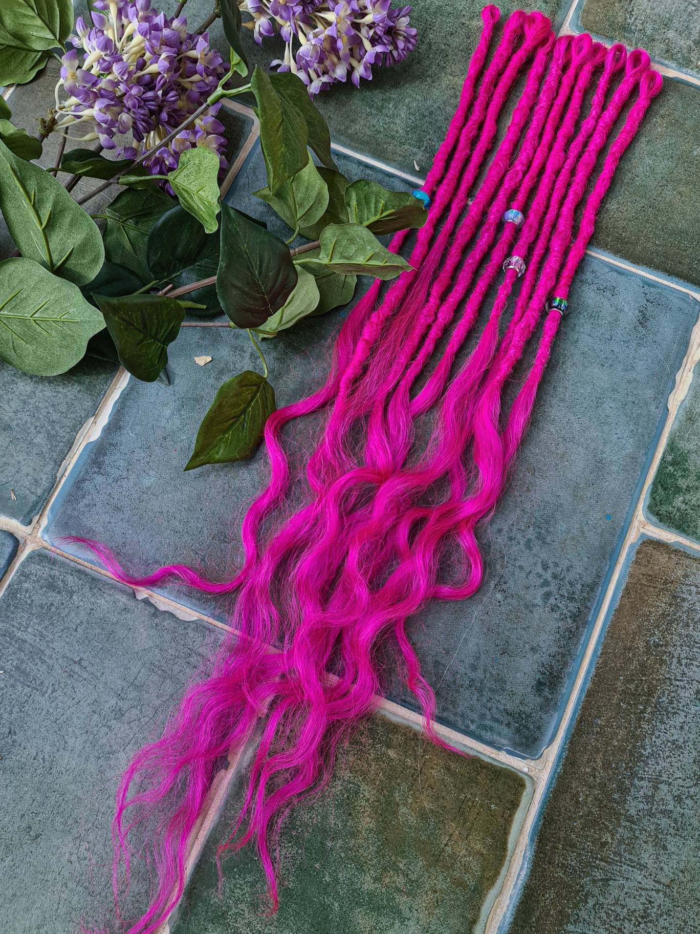 Neon Pink Real Hair SE Dreadlocks Human Single ended dreads | Etsy