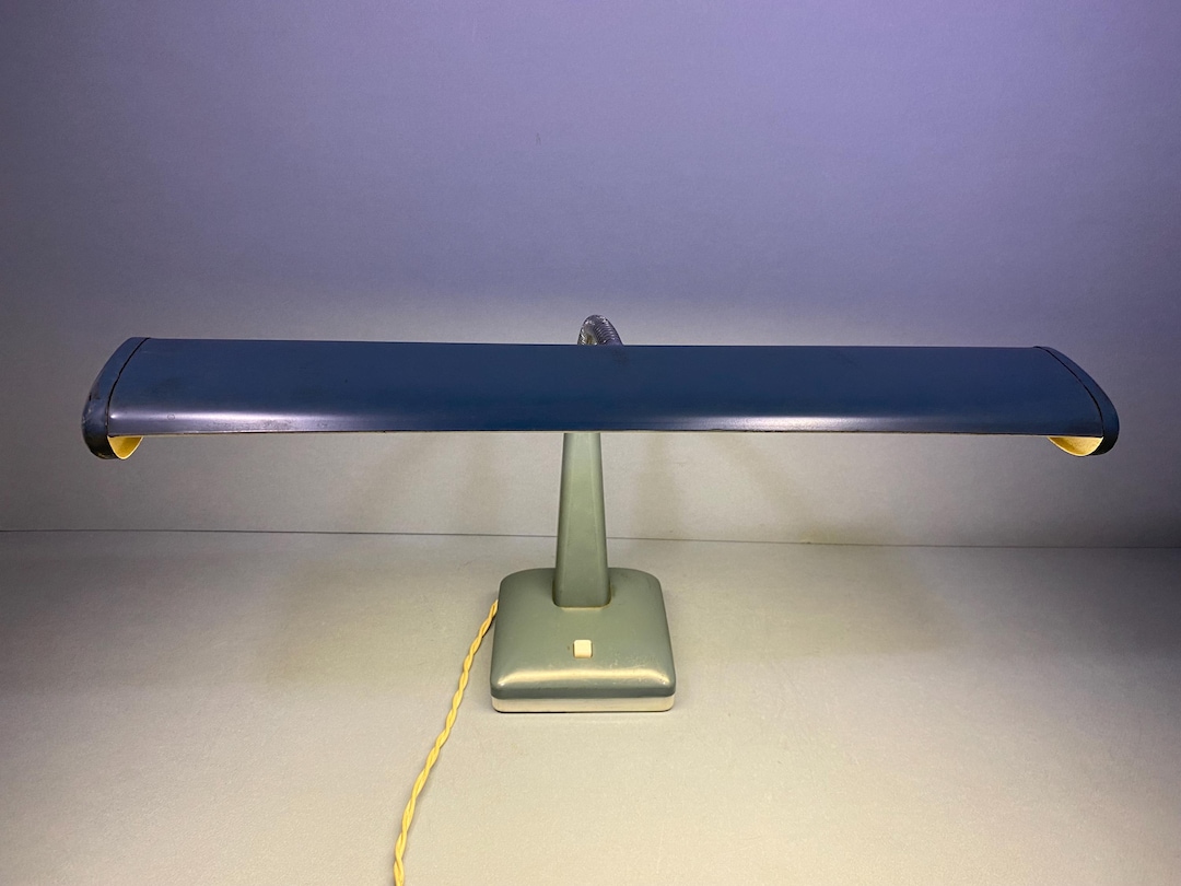 1950s Blue Desk Lamp 47 Cm Wide, Vintage, Study Lamp, Mood Lamp, Study ...