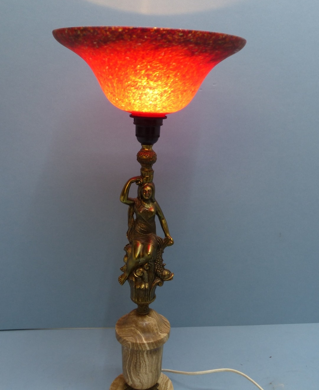 Beautiful Stylish Full French Table Lamp With Lady - From France - Etsy