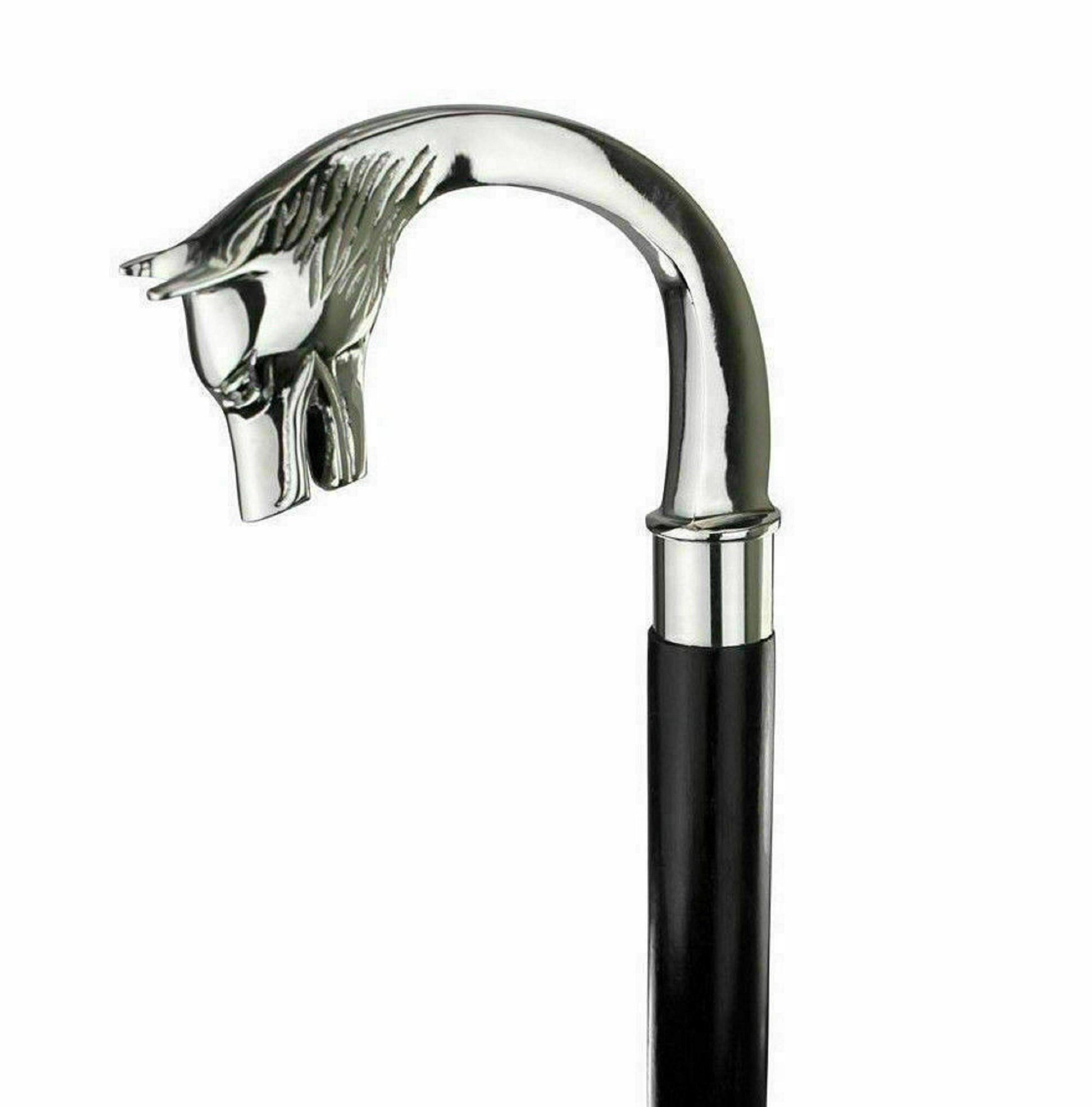 Handmade WOLF HEAD Brass Handle Walking Stick Design Vintage - Etsy