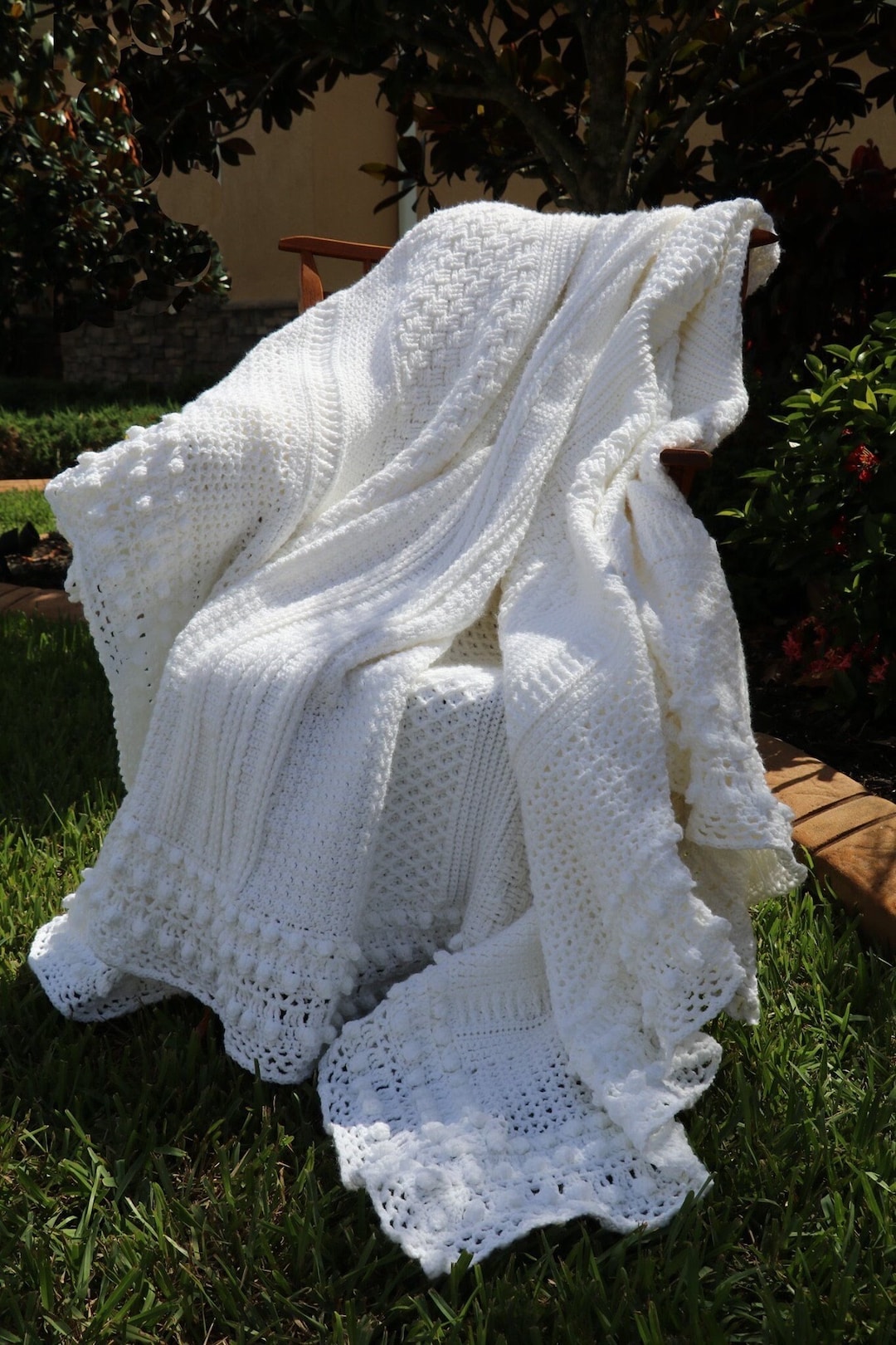 King Size Afghan/crochet Blanket/seamless Cable Bedroom/beautiful ...