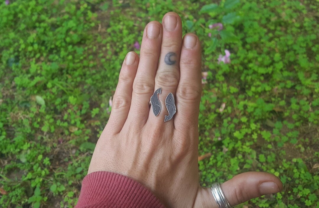 Anillo Peces Plata Artesano. Mar. Agua. Hecho a Mano. - Etsy