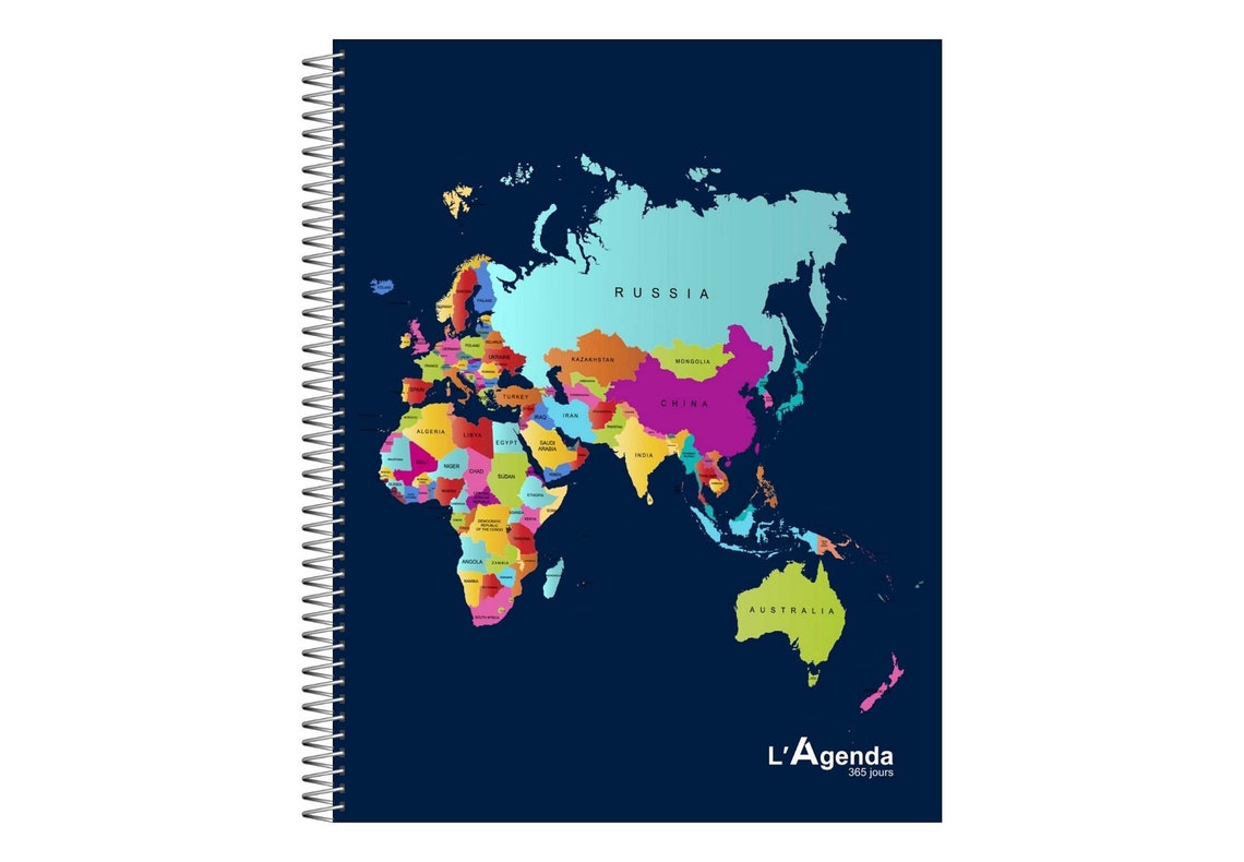Notebook / World Map / Large Format / Stationery - Etsy