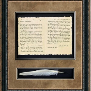 Framed Historic USA American Documents With Quill | Various Documents ...