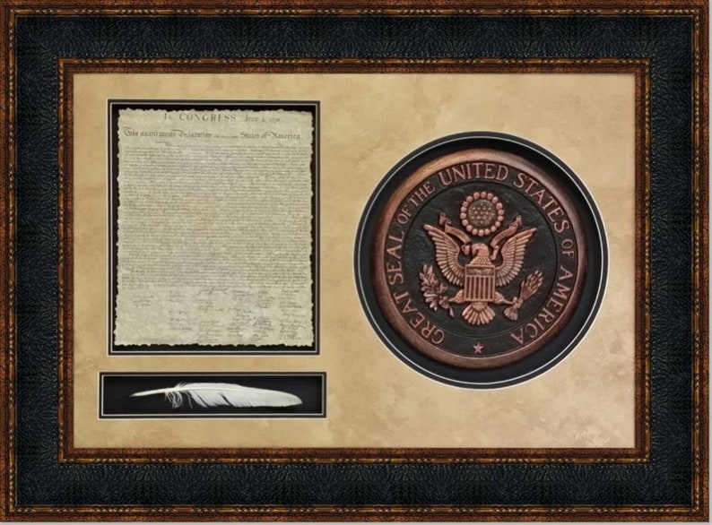 Framed Historic USA American Documents With Quill Various - Etsy