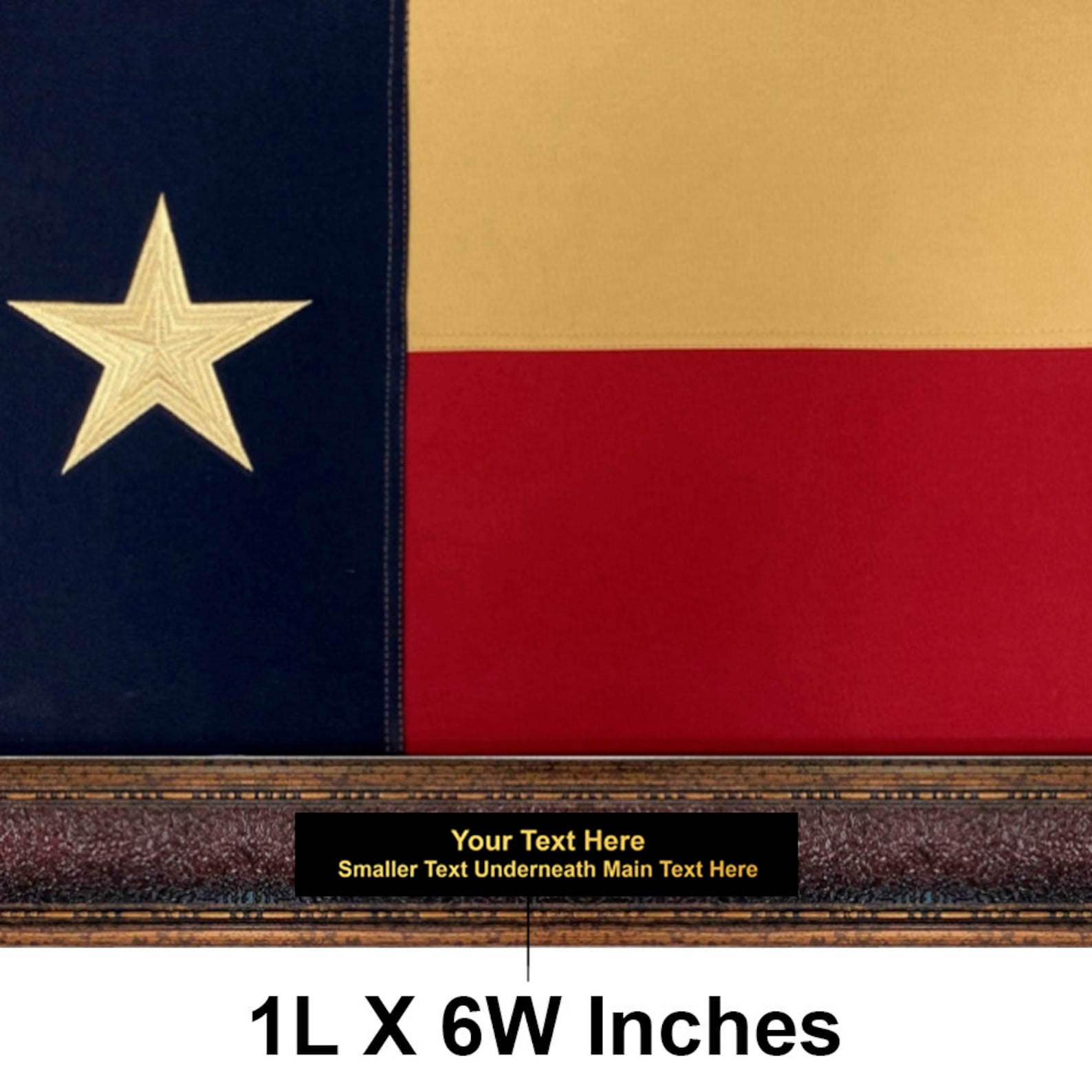 Framed Texas Flag With Customizable Plaque | Real Cotton Cloth ...