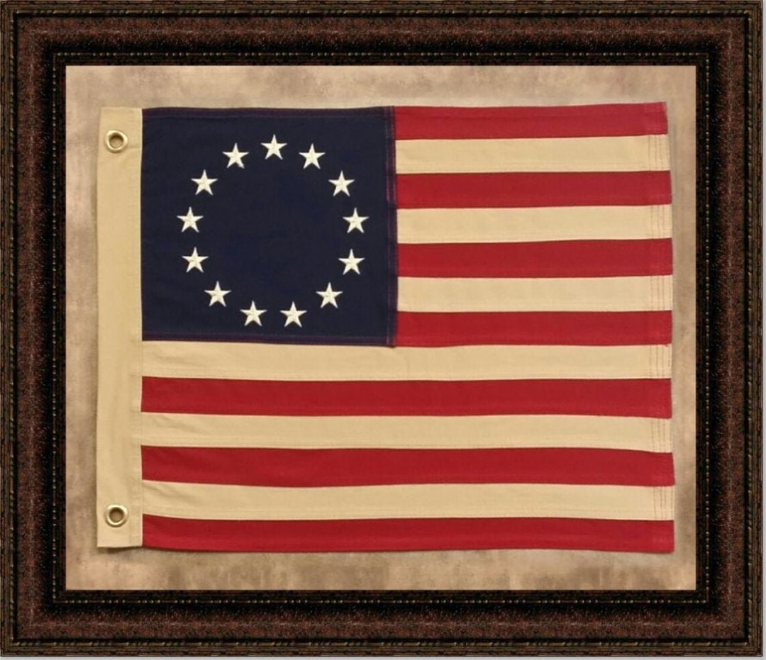 Betsy Ross Flag - Antique and Historic Art- Framed Cotton Cloth ...