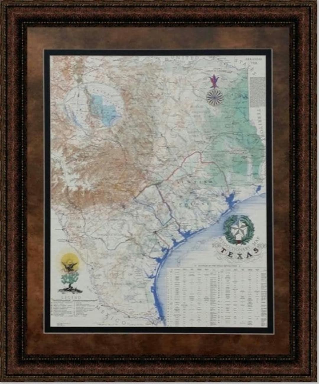 Framed Historic Texas Map Prints | Various Styles - Etsy