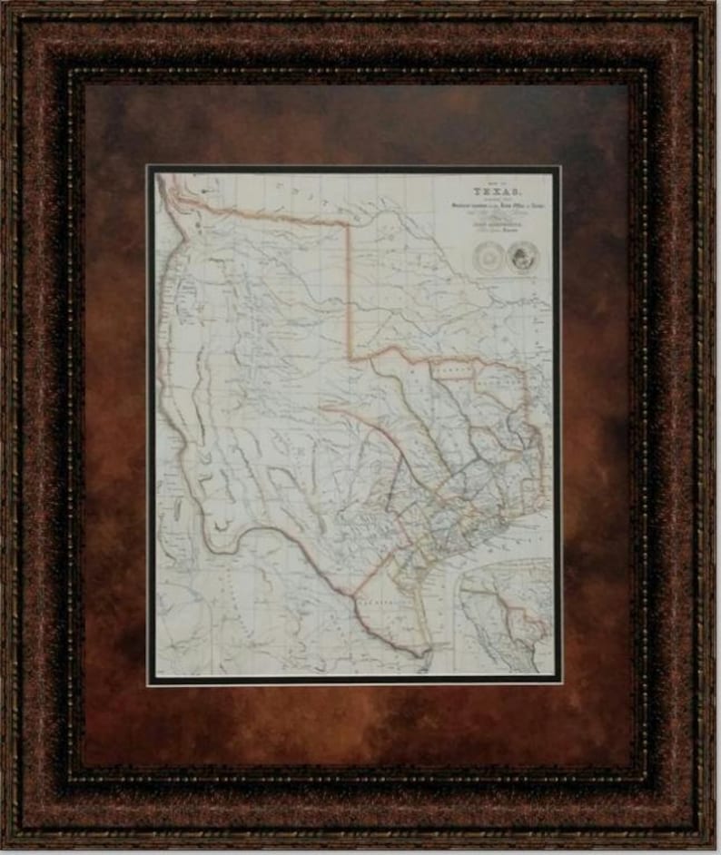 Framed Historic Texas Map Prints Various Styles - Etsy