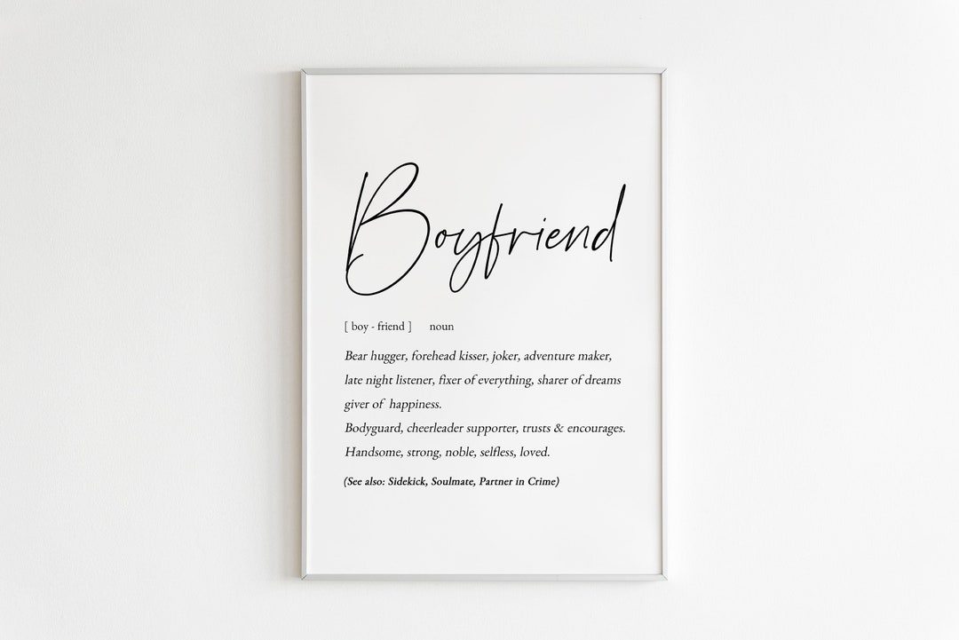 Boyfriend Definition Print / Gift / Christmas / Birthday / Poster ...