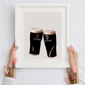 Pint of Guinness DIGITAL Print Irish / Gift Art Illustration Drawing ...