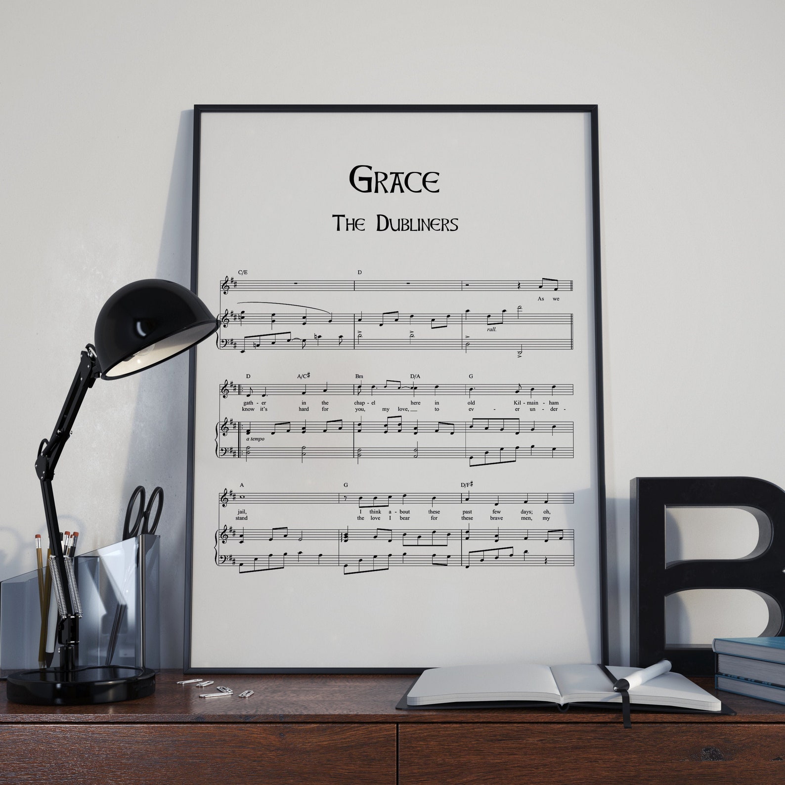 Grace Sheet Music Print the Dubliners Wall Decor - Etsy