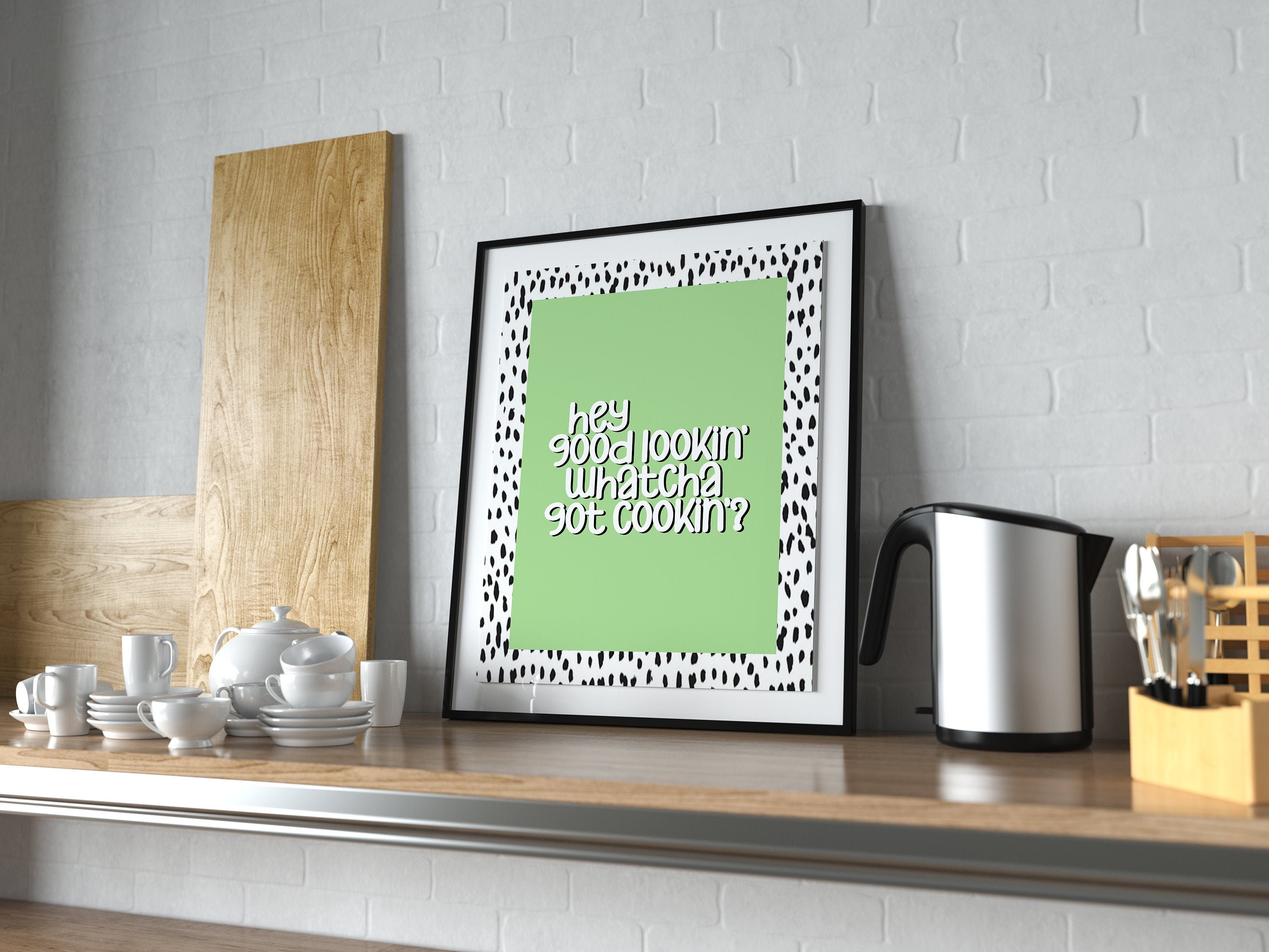 Hey Good Lookin What You Got Cookin Kitchen Print / Funny / | Etsy