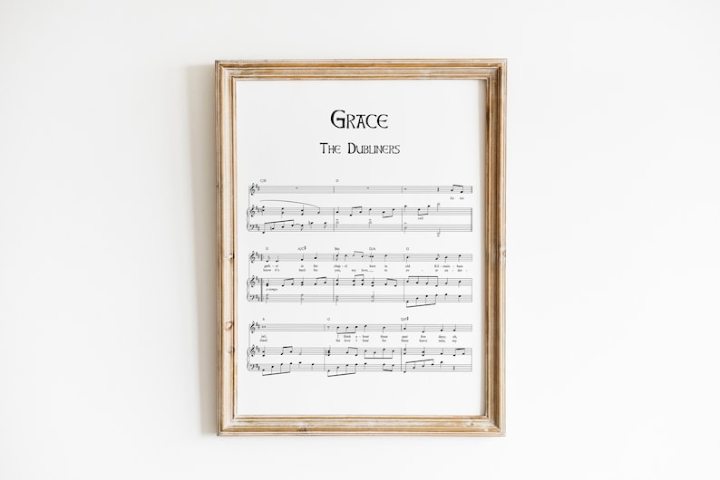 Grace Sheet Music Print the Dubliners Wall Decor - Etsy