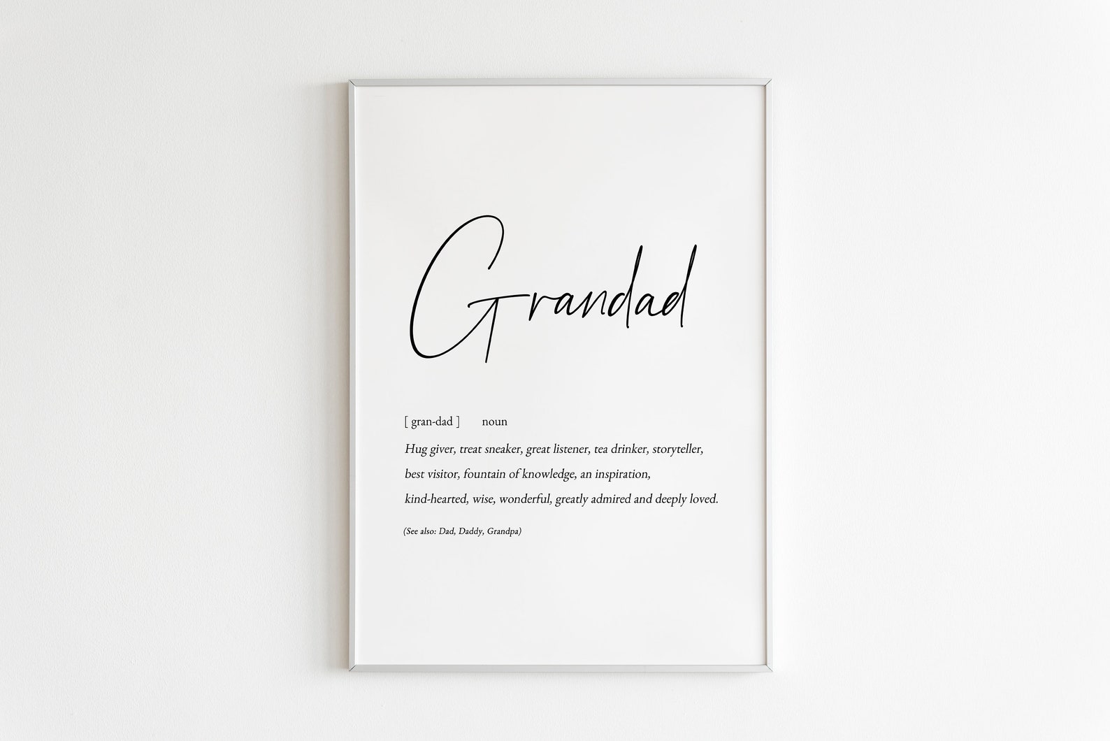 Grandad Grandfather Definition Print Gift Christmas / Birthday | Etsy UK