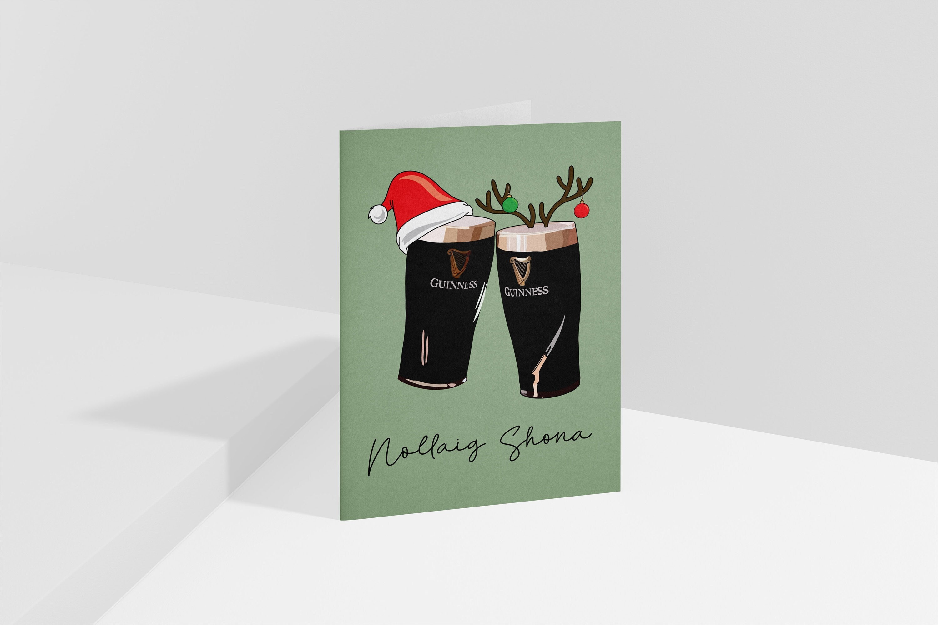 Nollag Shona Cat Irish Christmas Prints, Christmas Wreath Nollaig